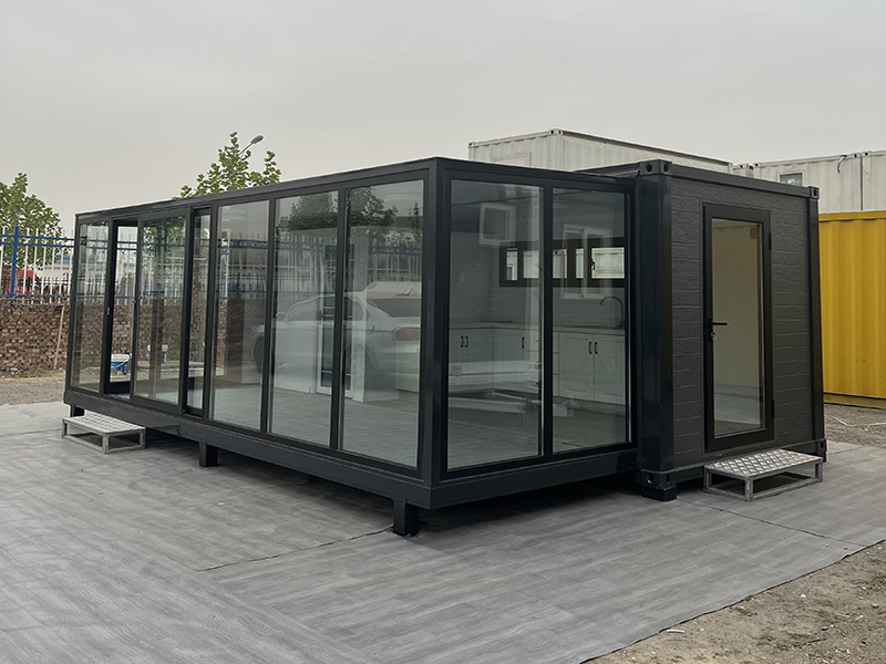 20ft prefab tiny modular sliding house with glass